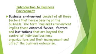 Introduction to business environment slides | PPTX
