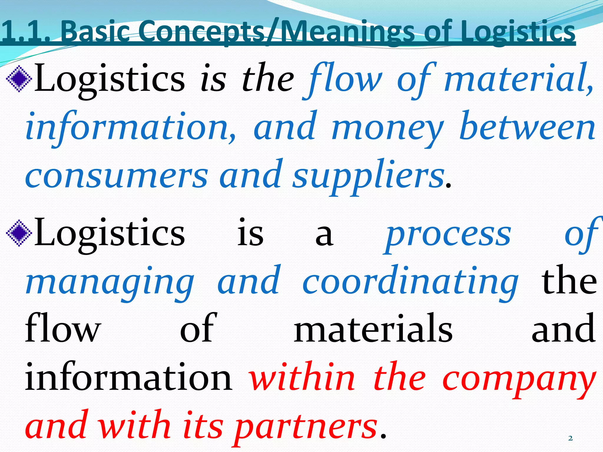 Introduction to business logistics | PDF