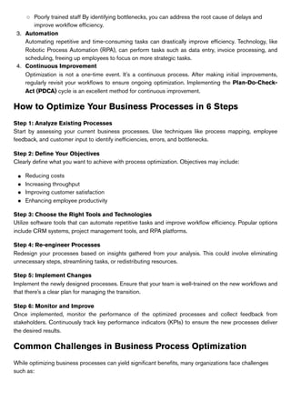 Business Process Optimization: A Step-by-Step Guide for Success | PDF