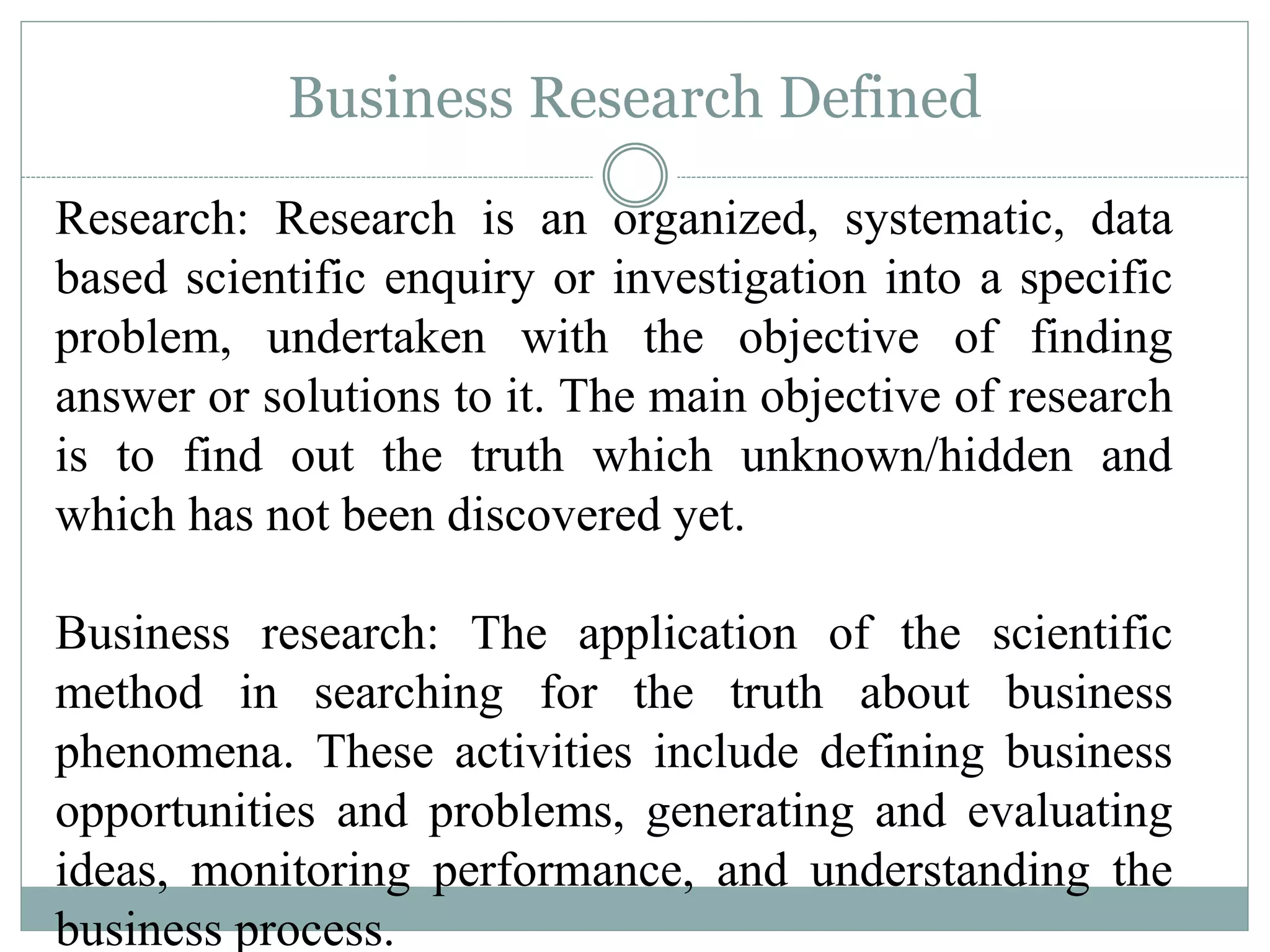 Introduction to business research | PPT