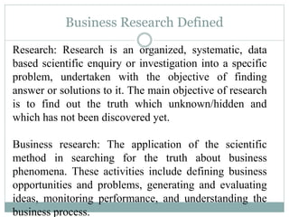 Introduction to business research | PPT