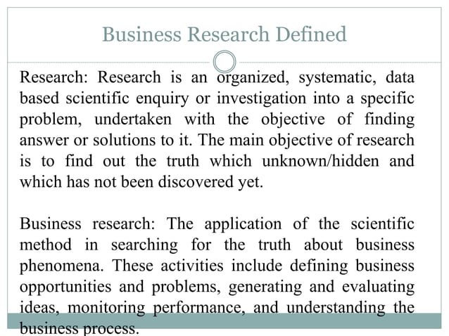 Introduction to business research | PPT