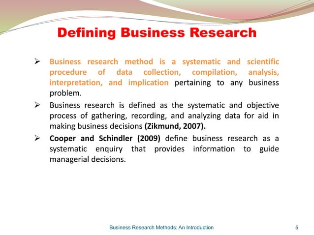 Introduction to business research methodology | PPT