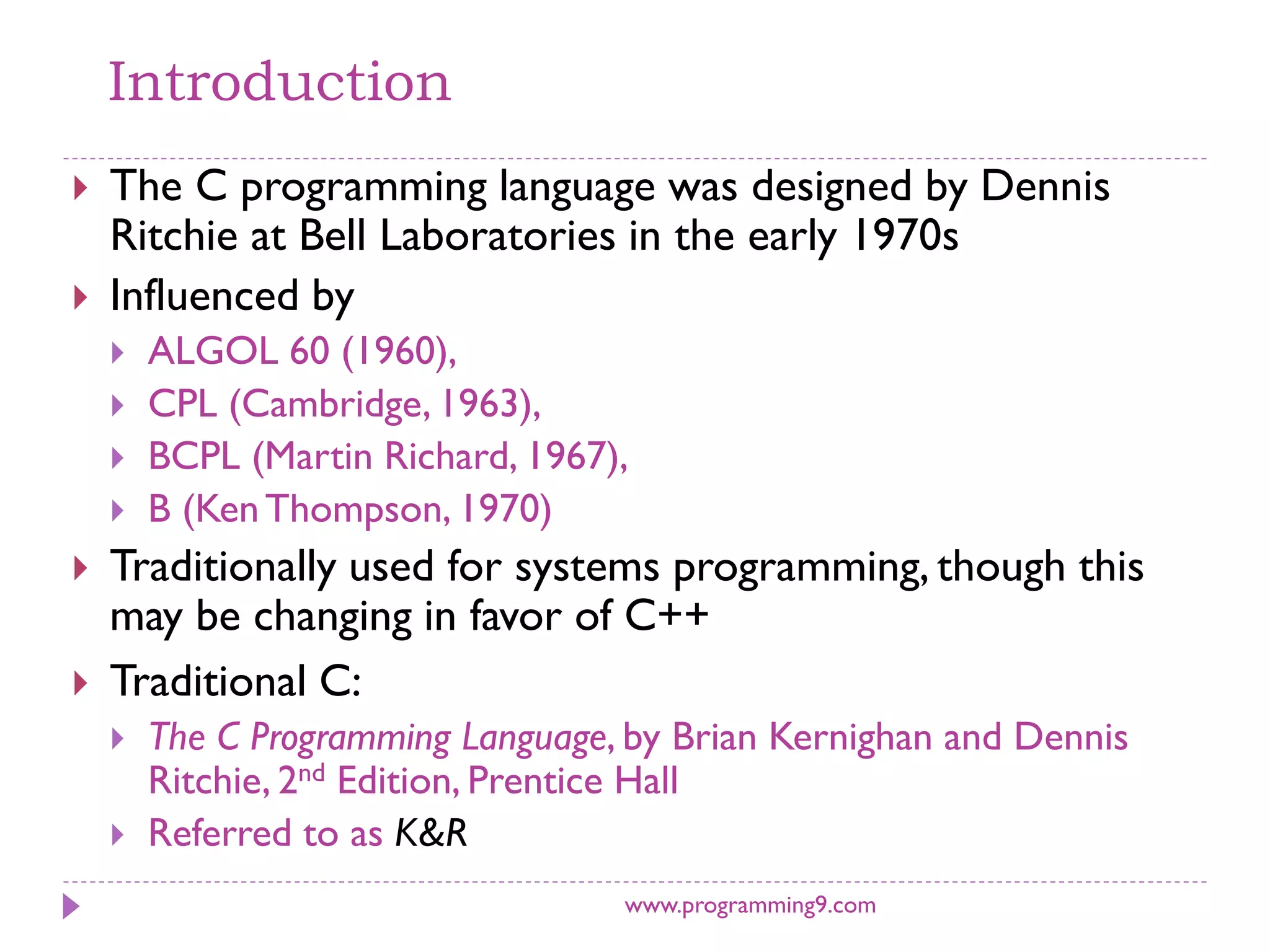 Introduction to c | PPTX