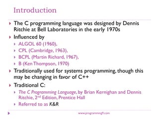 Introduction to c | PPTX