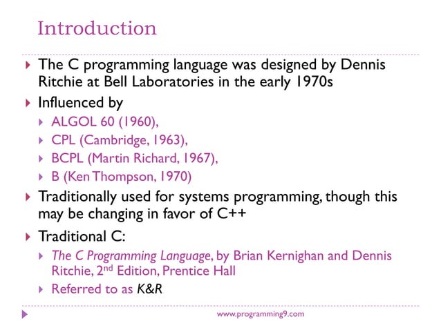 Introduction to c | PPT | Free Download