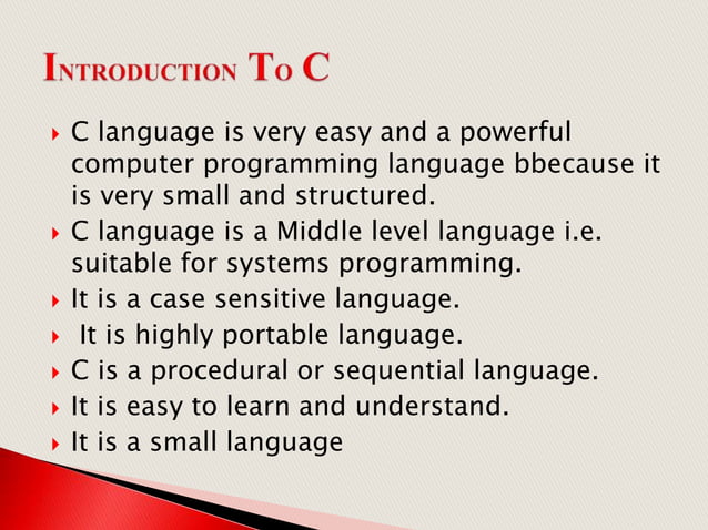 Introduction to c | PPT