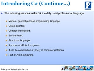Microsoft C# programming basics | PPSX