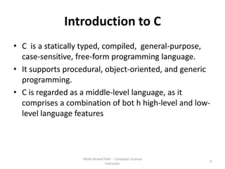 Introduction to C Language | PPTX