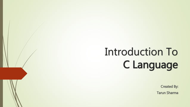 Introduction to C Language | PPT