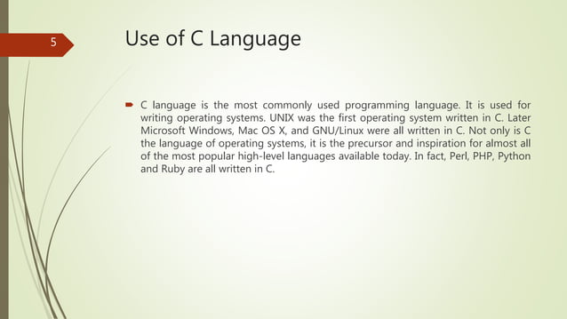 Introduction to C Language | PPT