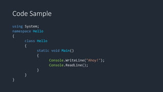 Introduction to c# | PPT