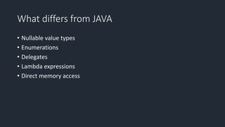Introduction to c# | PPT