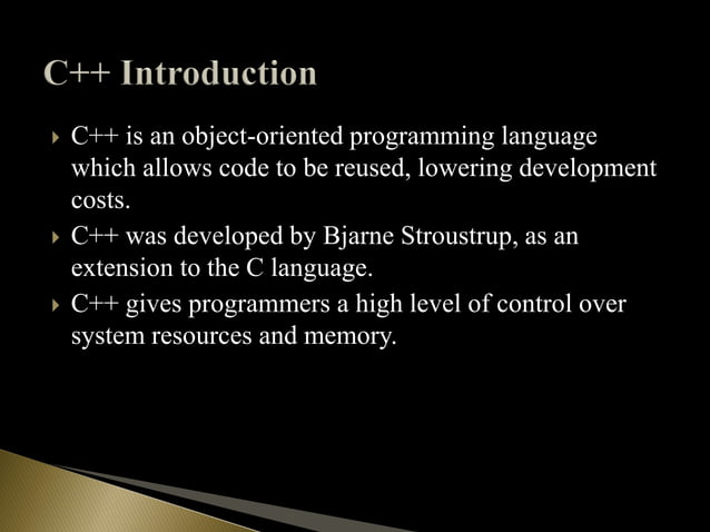 Introduction To C++ programming and its basic concepts | PPT