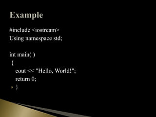 Introduction To C++ programming and its basic concepts | PPT