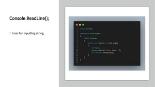 Introduction to C#.pptx for all BSIT students | PPT