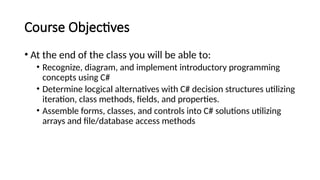 Introduction to C#.pptx for all BSIT students | PPT