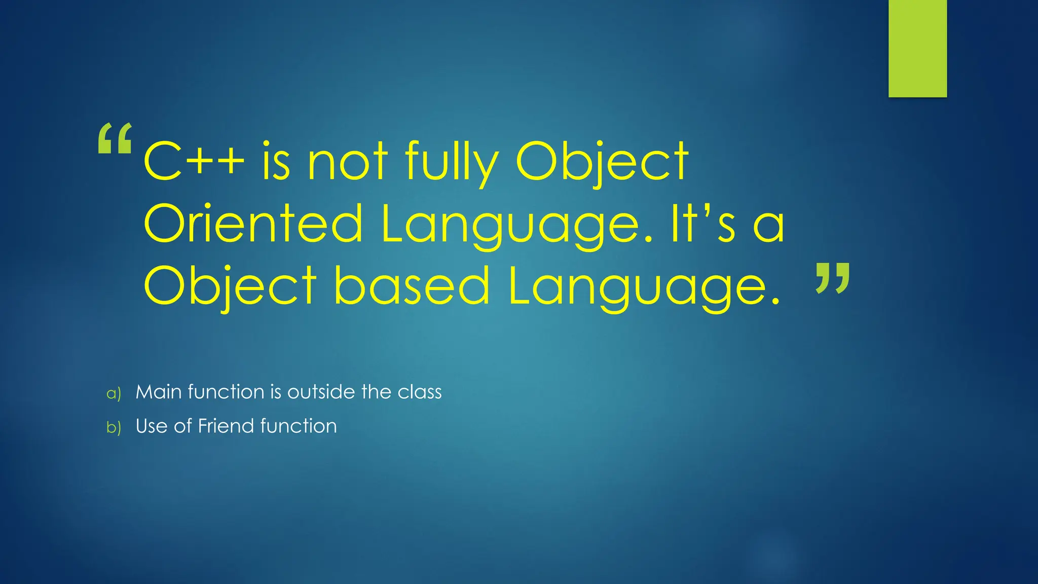 Introduction to Object Oriented Programming through C++.pptx | Free ... Introduction to Object Oriented Programming through C++.pptx | Free ...