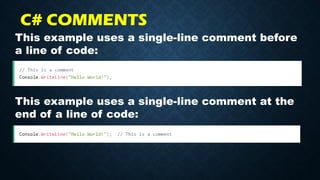 A POWERPOINT PRESENTATION ABOUT INTRODUCTION TO C# | PPT