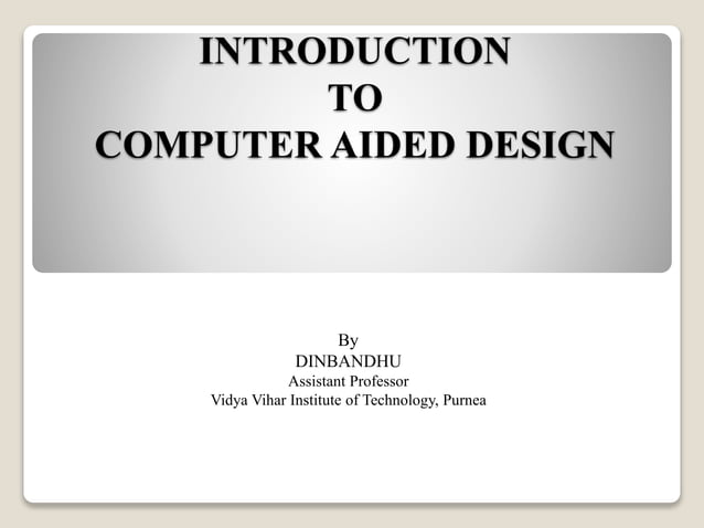 Introduction to CAD/CAM | PPTX