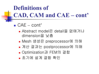 Introduction to CAD/CAE/CAM | PPT