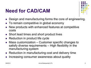 Introduction to cad cam | PDF