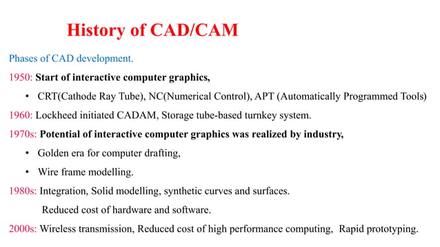 Introduction to CAD-CAM.pptx | Computing | Technology & Computing