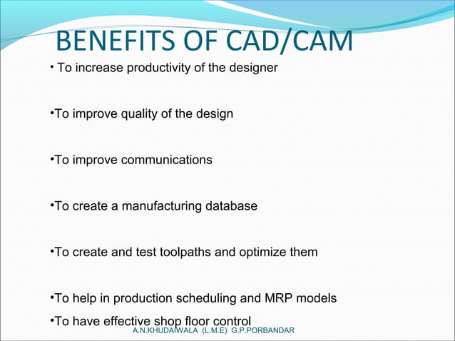 Introduction to CAD CAM in industries | PPT