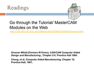 Introduction to CAD CAM CAD/CAM stands for Computer-Aided Design (CAD ...
