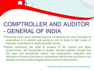 Introduction to C&AG's of India's Union Audit Reports | PPT