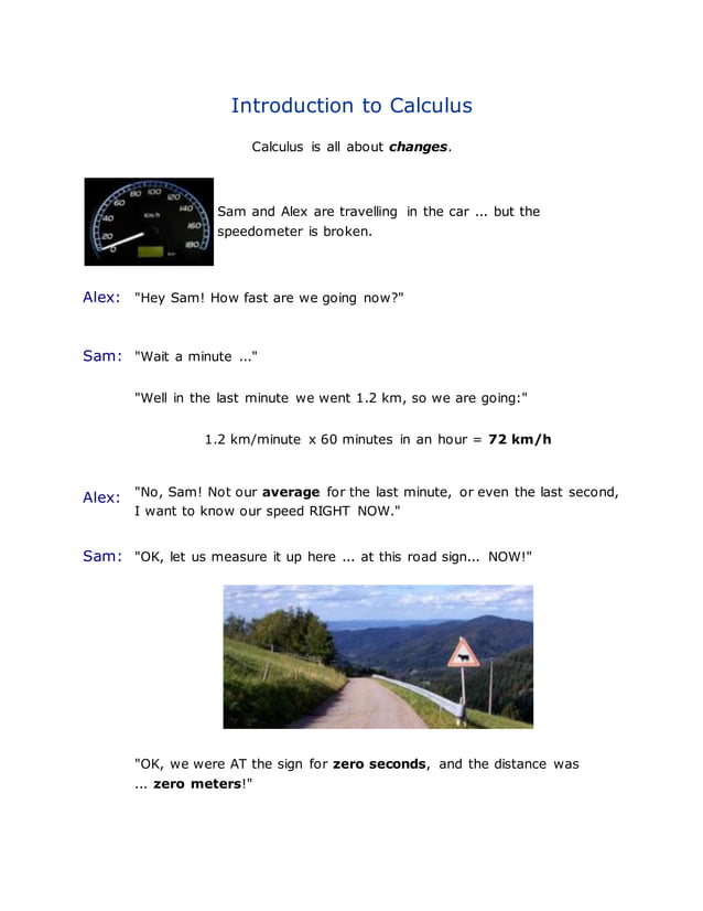 Introduction to calculus | DOCX | Physics | Science
