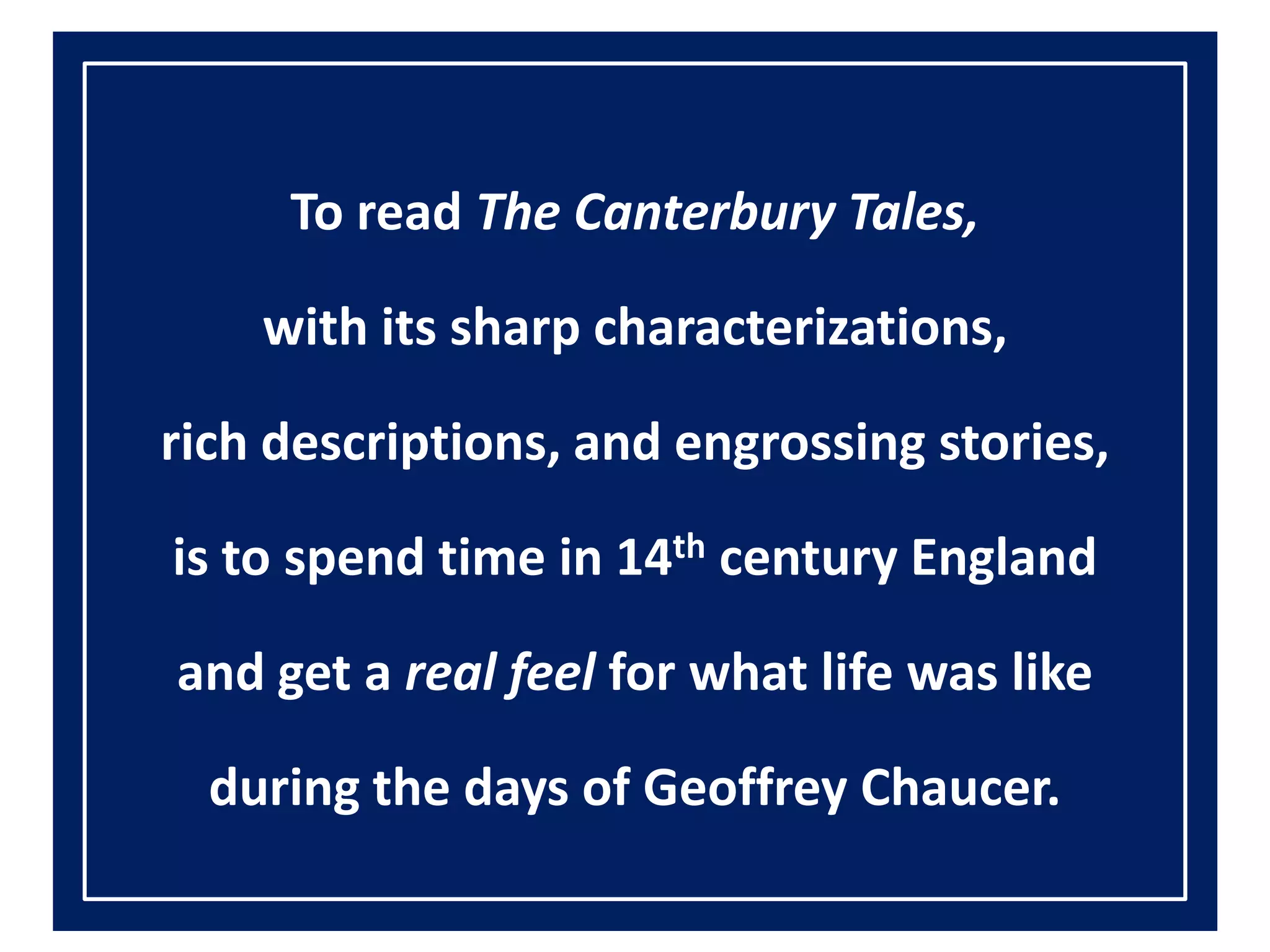 Introduction to Canterbury Tales | PPTX | Christianity | Religion ...