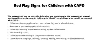 Introduction to CAPD - Signs & Symptoms | PPTX