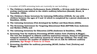 Introduction to CAPD - Signs & Symptoms | PPTX