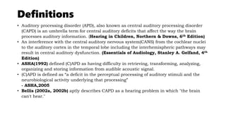 Introduction to CAPD - Signs & Symptoms | PPTX