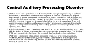 Introduction to CAPD - Signs & Symptoms | PPTX