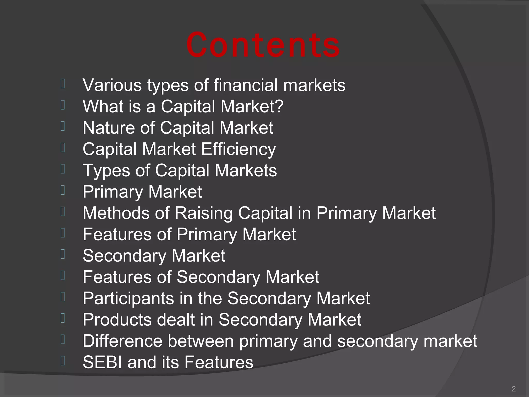 Introduction to capital markets | PPT
