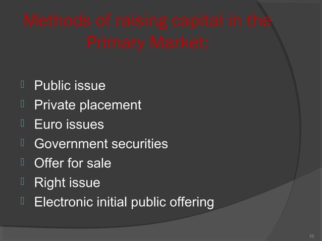 Introduction to capital markets | PPT