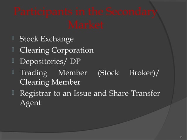 Introduction to capital markets | PPT
