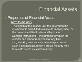 Introduction to capital markets | PPTX