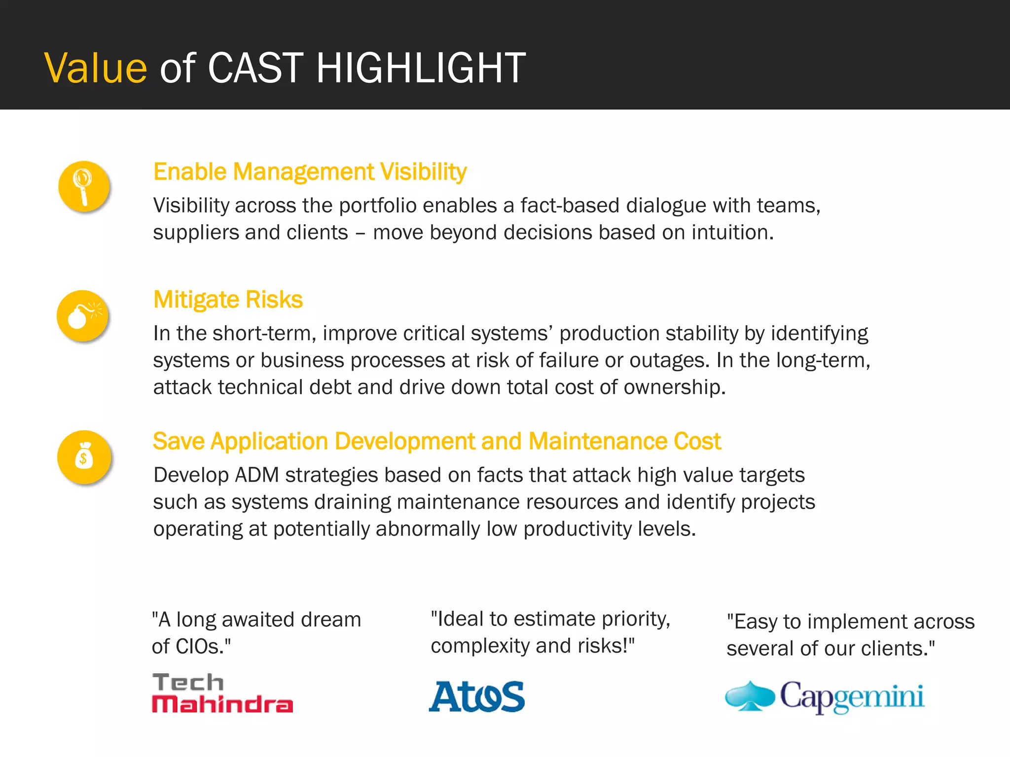 Introduction to CAST HIGHLIGHT - Rapid Application Portfolio Analysis | PDF