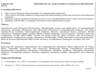 Introduction to Computational chemistry- | PPT