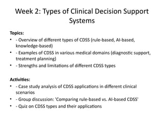 Introduction to clinical decision support | PPTX