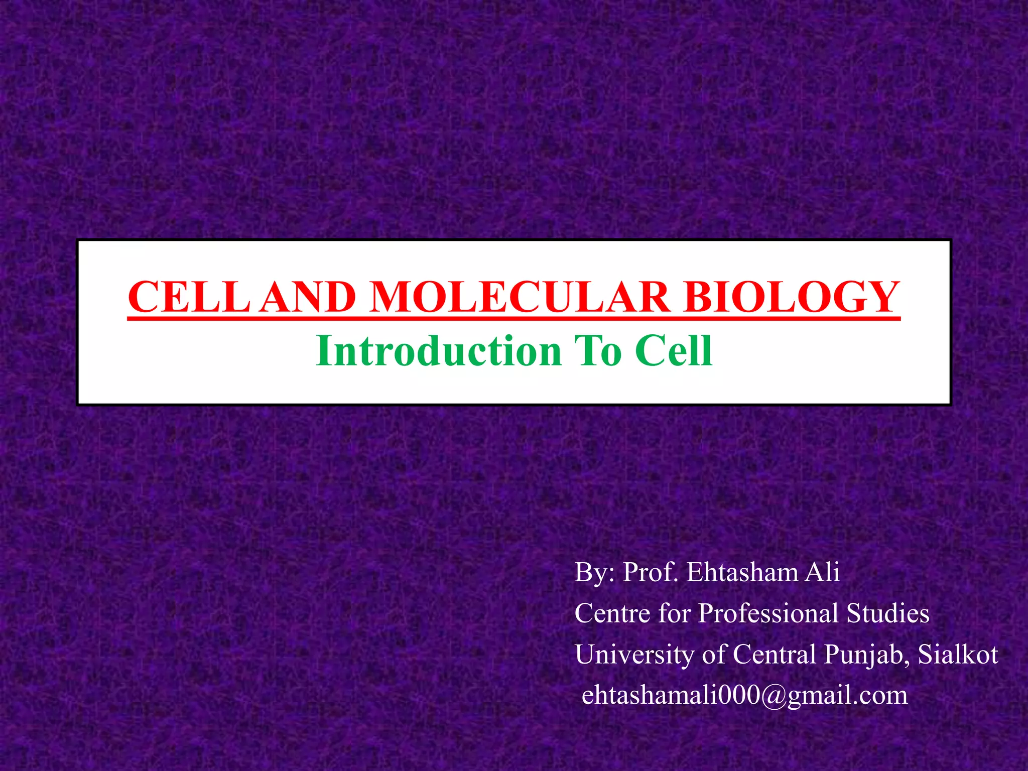 Introduction to cell biology | PPTX