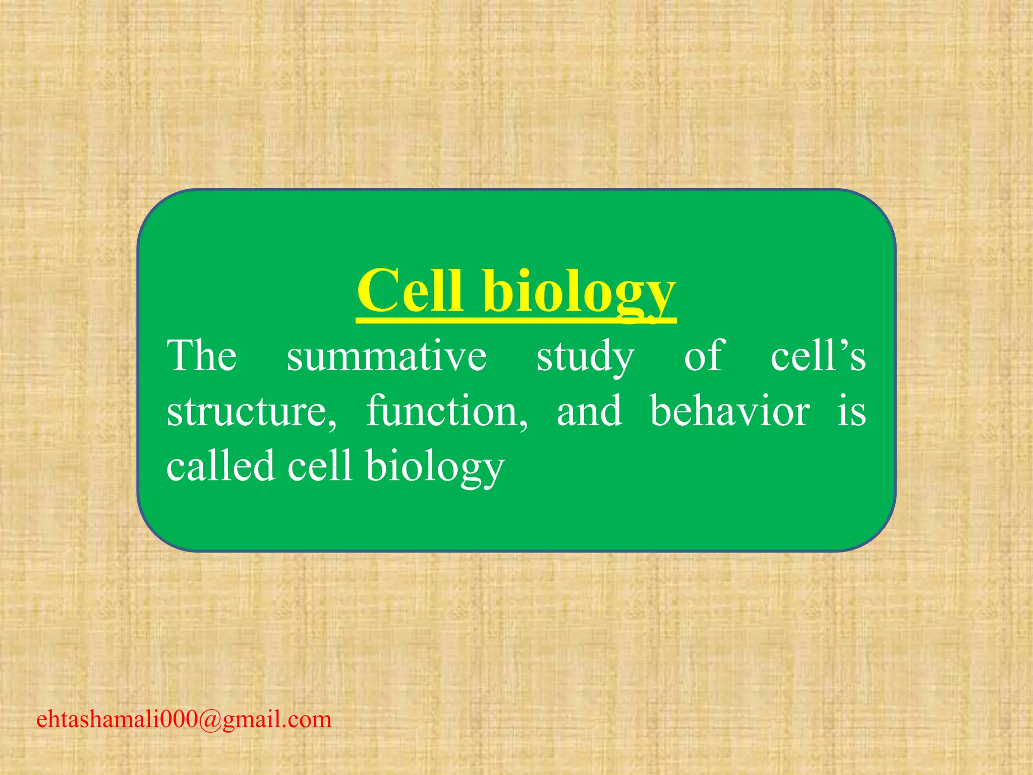 Introduction to cell biology | PPTX