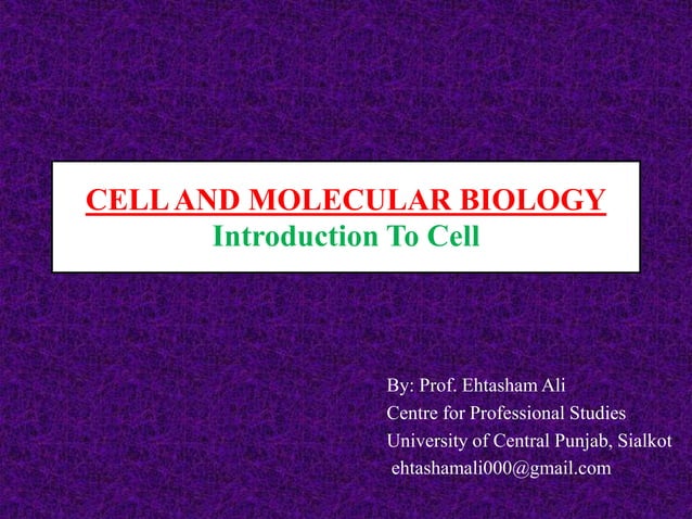 Introduction to cell biology | PPTX