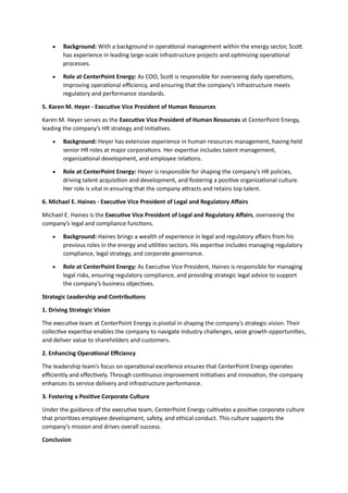 Executive Leadership at CenterPoint Energy Inc.: Key Figures and Their ...