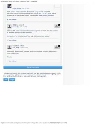 Introduction to change data capture in sql server 2008 tech republic | PDF