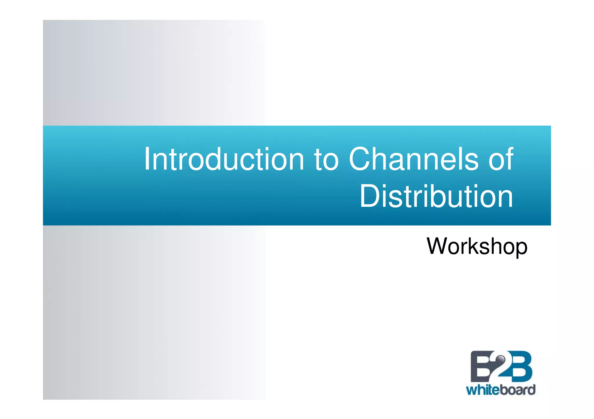 Introduction to Channels of Distribution | PDF