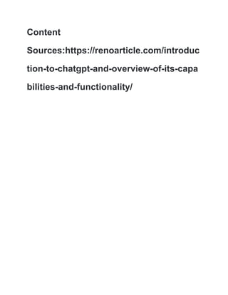 Introduction to ChatGPT and Overview of its capabilities and functionality.pdf
